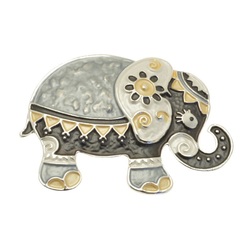 Grey Elephant Magnetic Brooch - Miss Milly